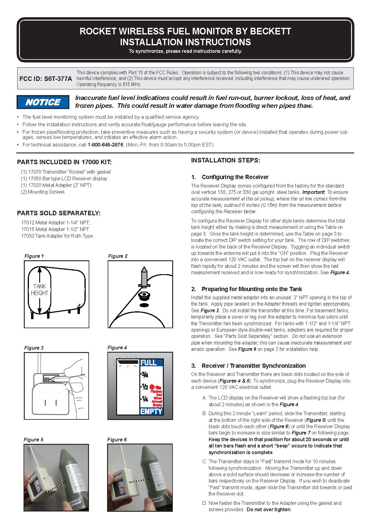 OEM Rocket Gauge Installation Instructions: Wireless Fuel Level Monitor