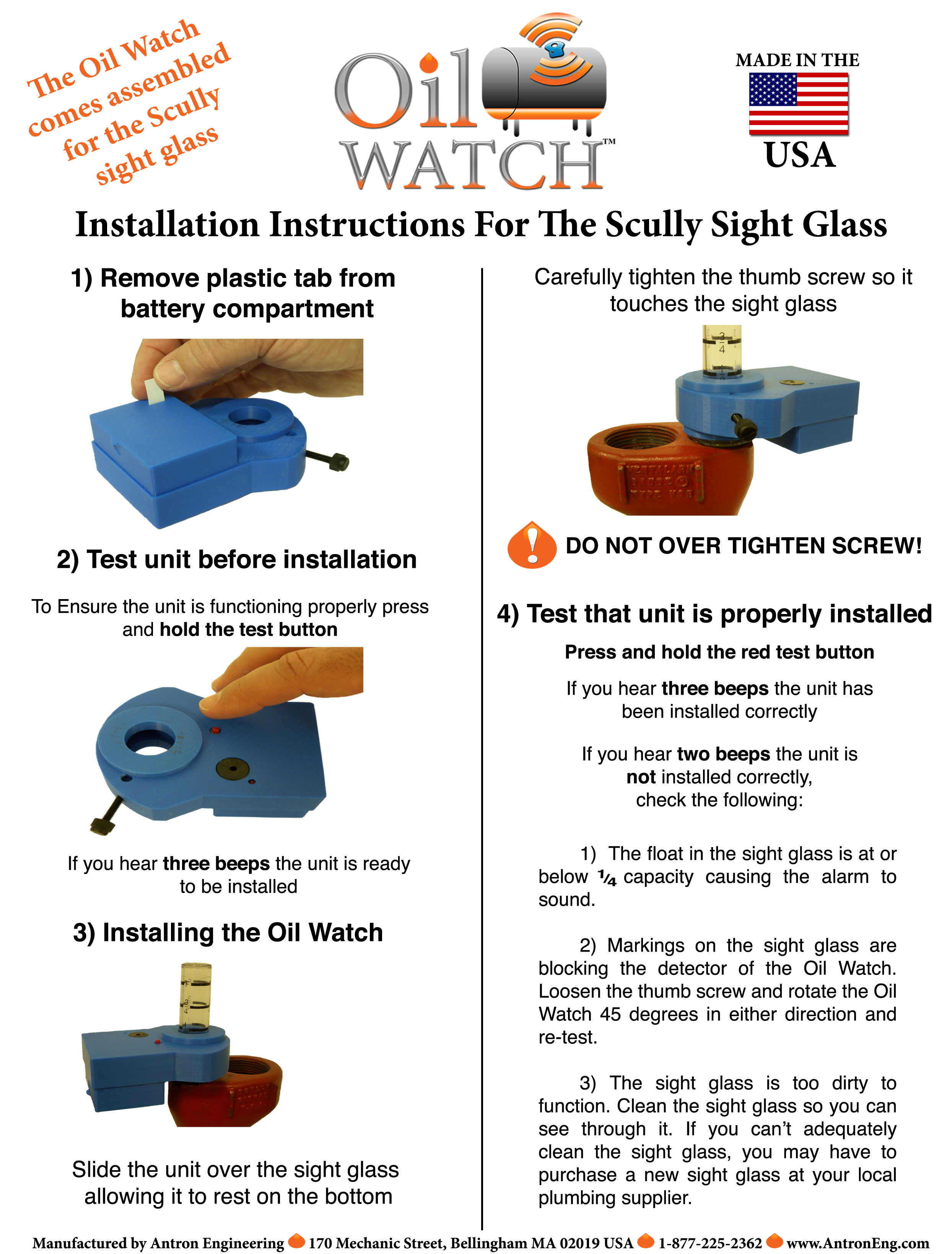 Oil Watch Installation Instructions
